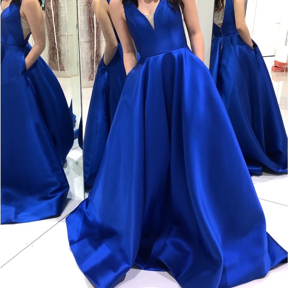 Dresses | Blue Sherri Shill Prom Dress With Leg Slit | Poshmark